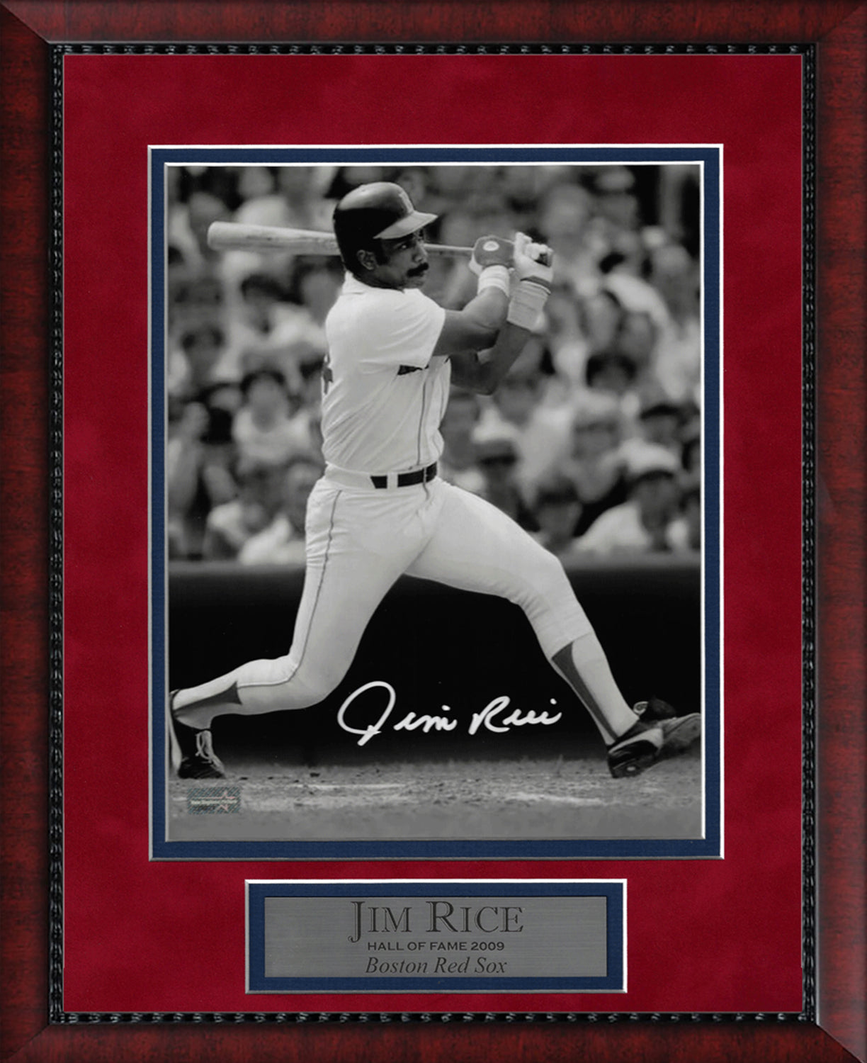 Jim Rice Autograph Photo Swing Black and White 11x14 – New England Picture