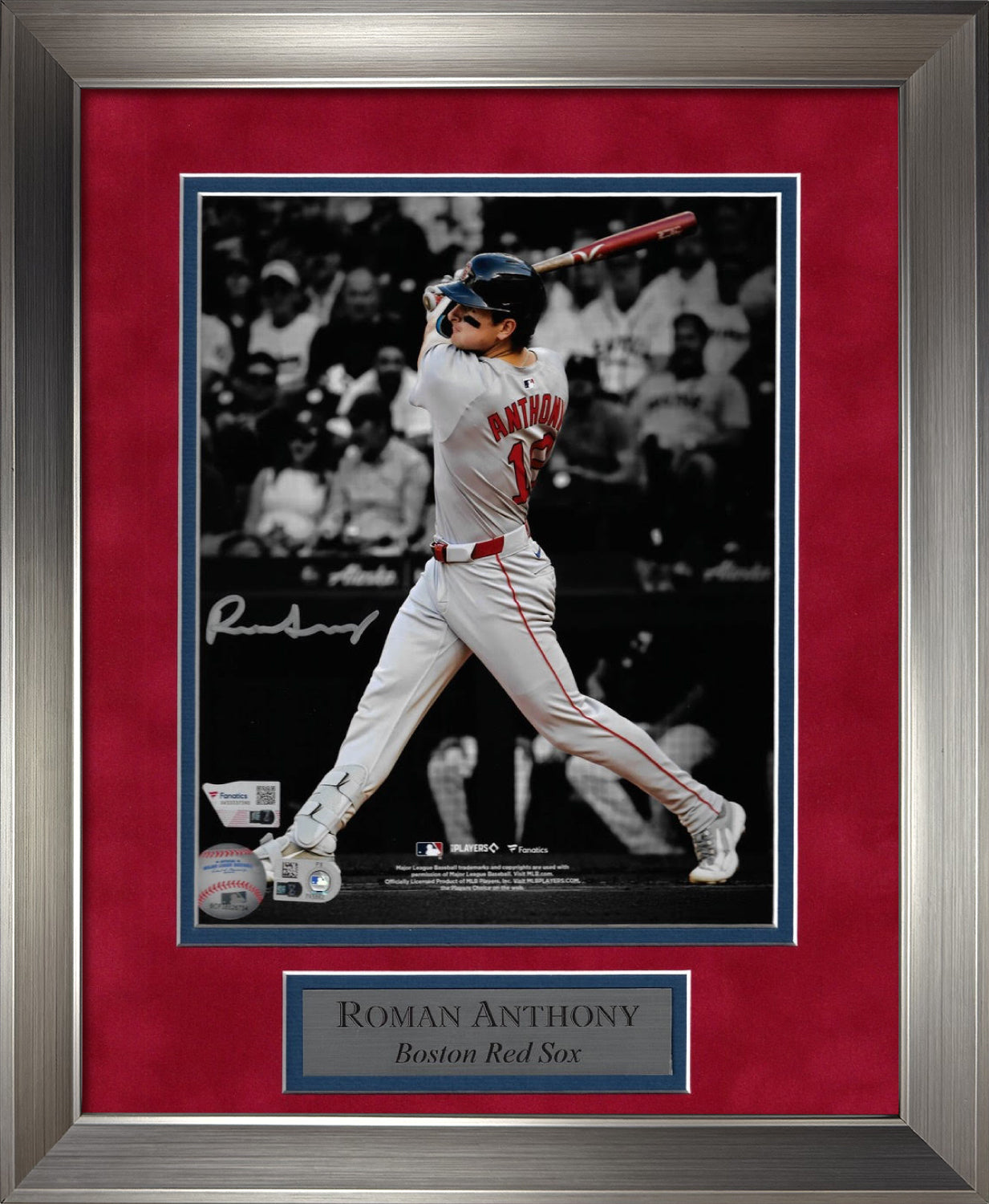 Roman Anthony Autograph 8x10 Photo - Swing Spotlight - Boston Red Sox ...
